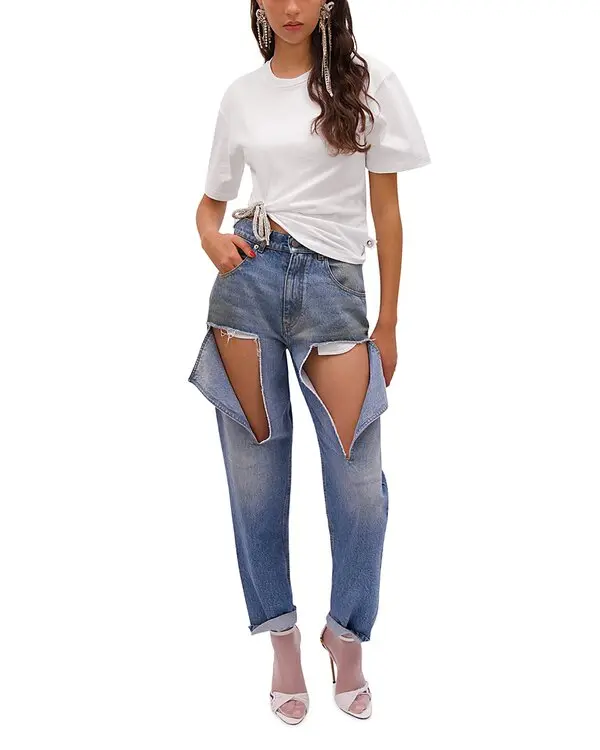AREA Crystal Knot Tee - White