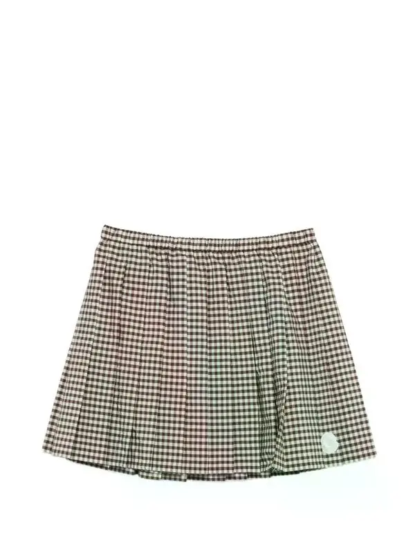 Moncler Checked Pleated Mini Skirt - Brown