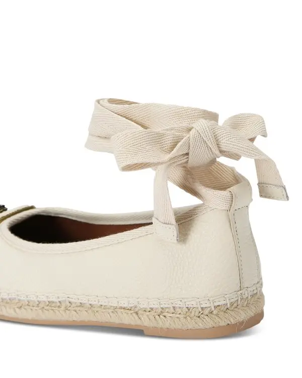 Kurt Geiger Pimlico Ankle Tie Ballet Flats - Natural