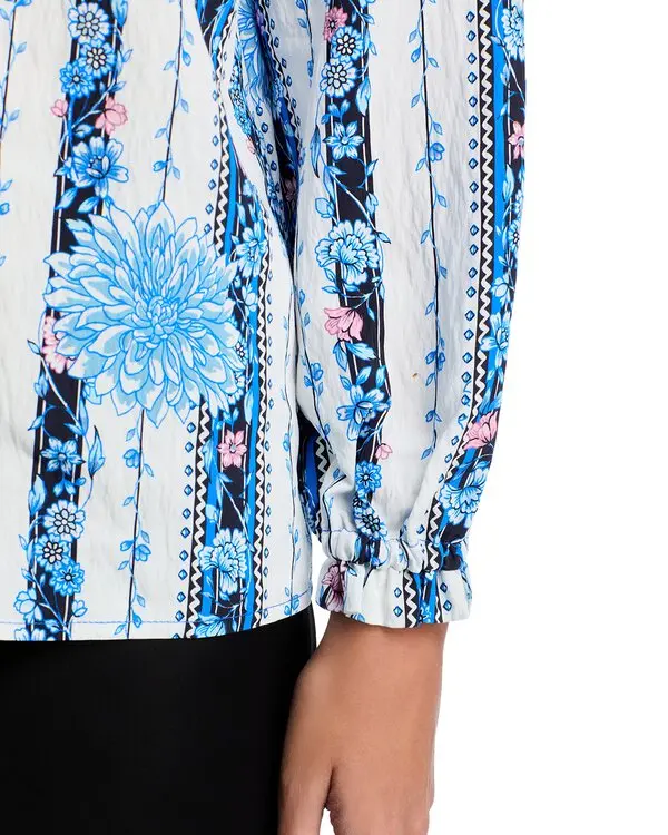 T Tahari Printed Blouse - Sky Forest