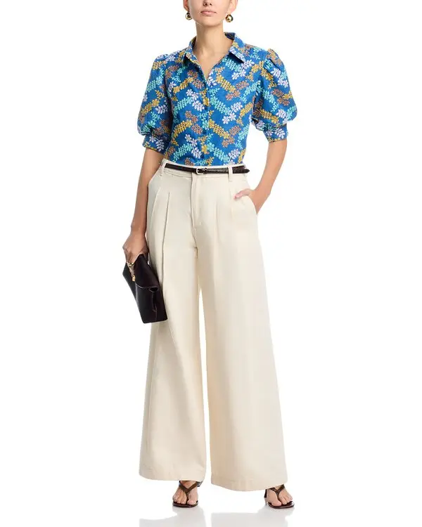 T Tahari Button-down Shirt - Denim/ Multi