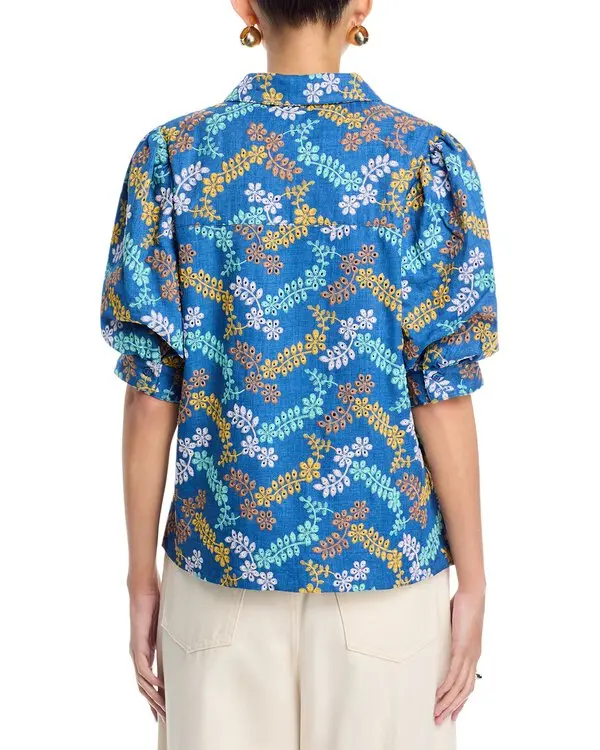 T Tahari Button-down Shirt - Denim/ Multi