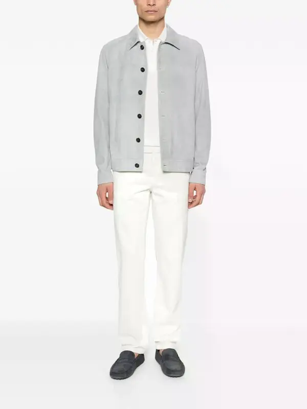 Eleventy Buttoned Suede Jacket