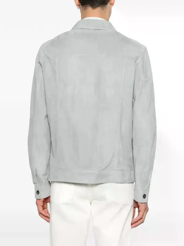 Eleventy Buttoned Suede Jacket