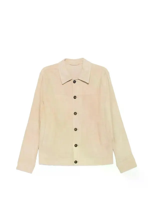 Eleventy Leather Shirt Jacket