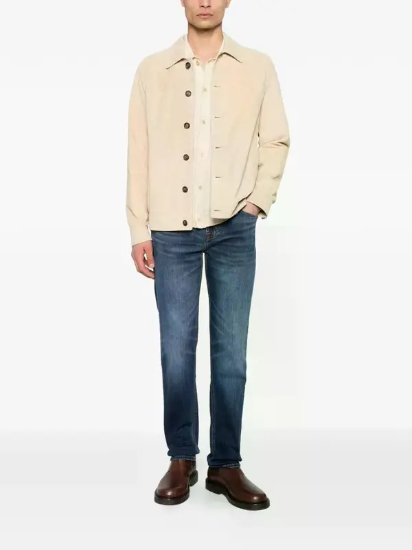 Eleventy Leather Shirt Jacket