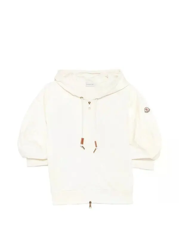 Moncler Hooded Puff-sleeve Jacket - Neutrals