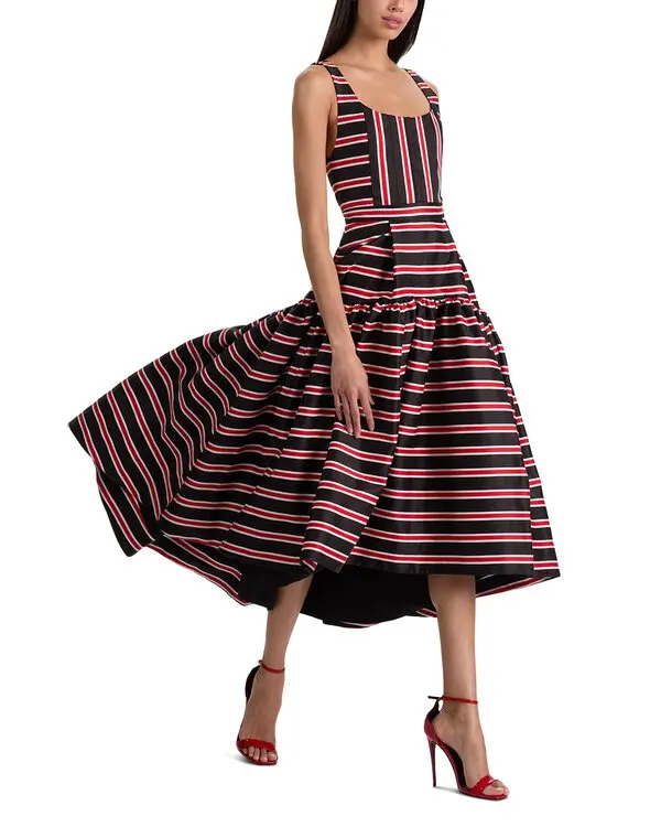 Alice + Olivia Diana Midi Dress - Twisting Vines Black