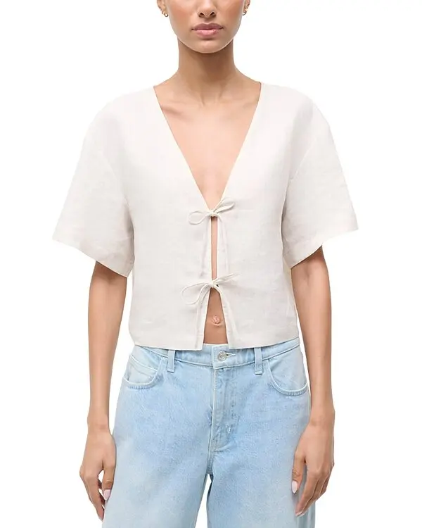 Staud Ava Linen Top - Natural