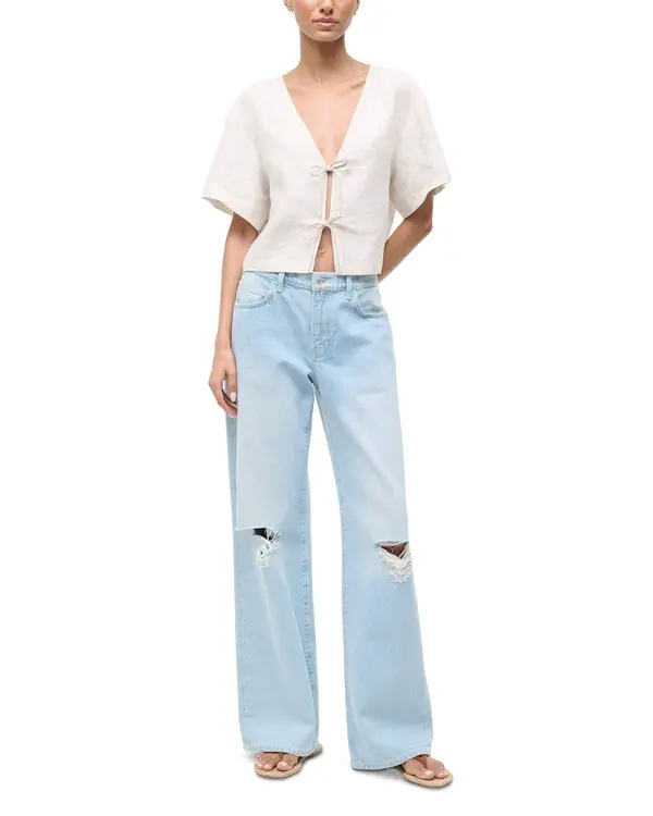 Staud Ava Linen Top - Natural