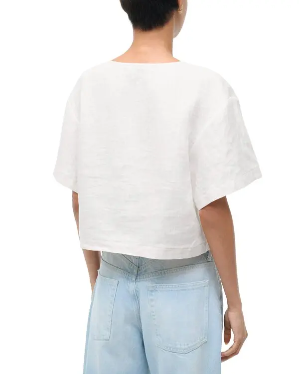 Staud Ava Linen Top - Natural