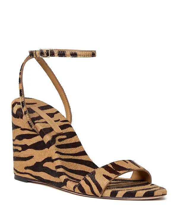 LOEFFLER RANDALL Calf Hair Wedge Sandals - Zebra