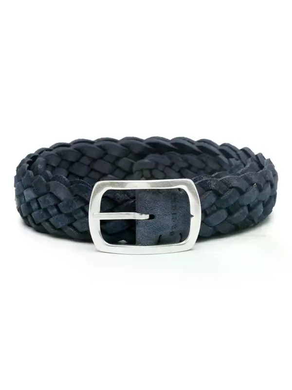 Orciani Braided Leather Belt - Blue