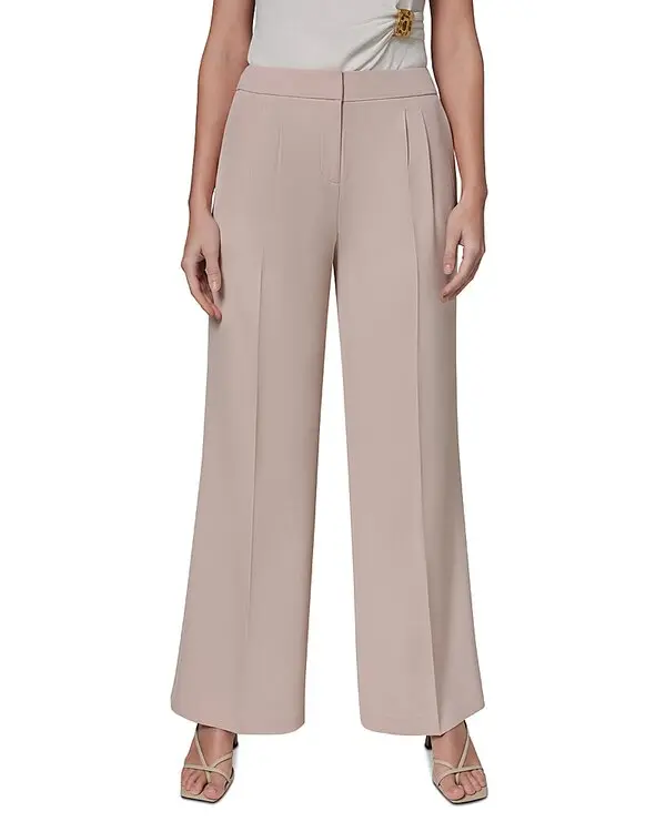 Donna Karan New York High Waist Wide Leg Pants - Snow Petal