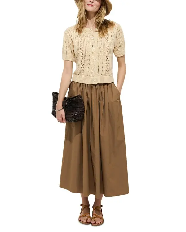 ALEX MILL Elle Pointelle Cardigan - Cream