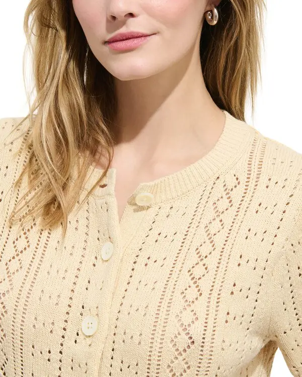 ALEX MILL Elle Pointelle Cardigan - Cream