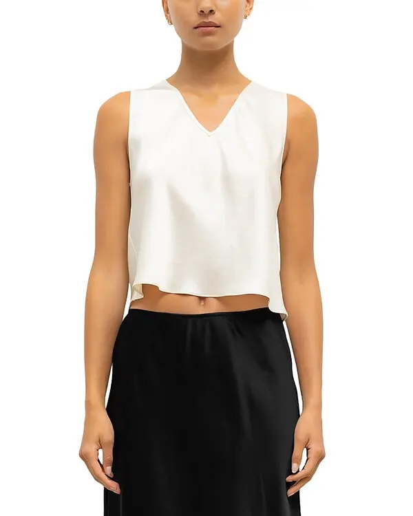 LESET Barb V-neck Shell - Creme