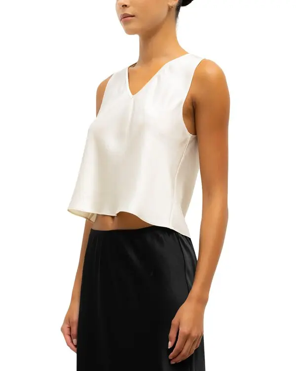 LESET Barb V-neck Shell - Creme