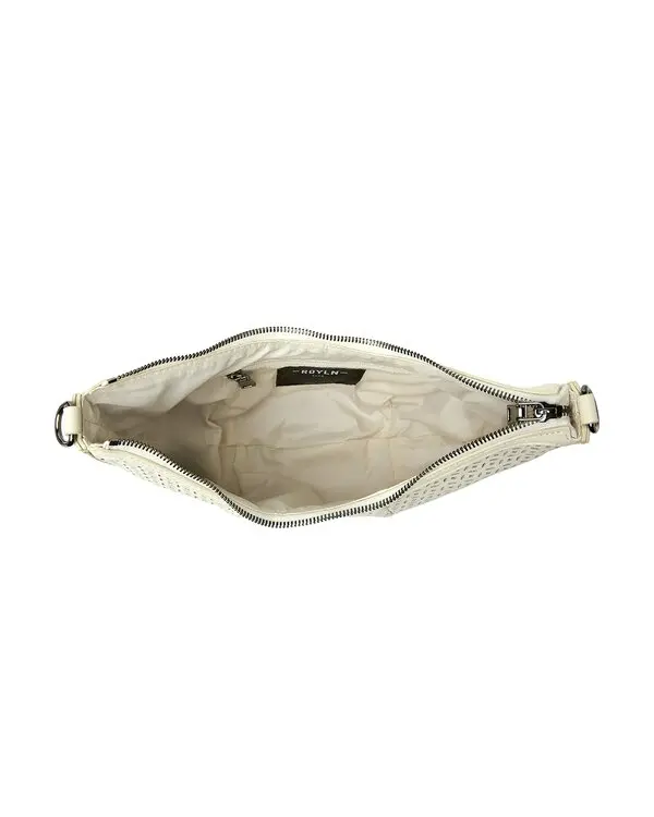 THINK ROYLN Posh Cut Out Leather Shoulder Bag - Cream Web
