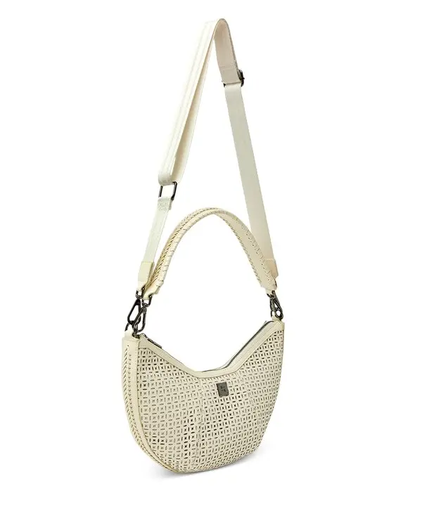 THINK ROYLN Posh Cut Out Leather Shoulder Bag - Cream Web