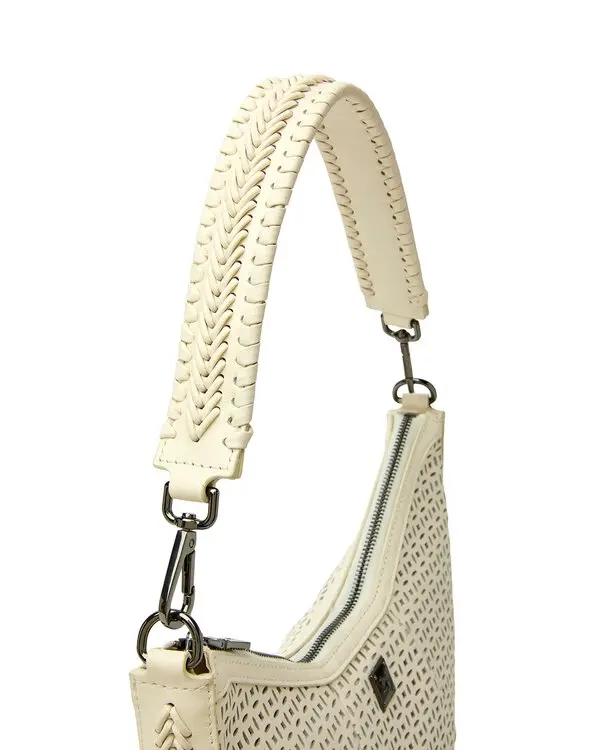 THINK ROYLN Posh Cut Out Leather Shoulder Bag - Cream Web