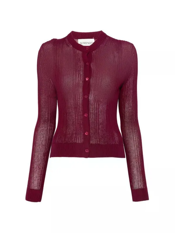 Eric Bompard Ribbed Knit Sheer Cardigan