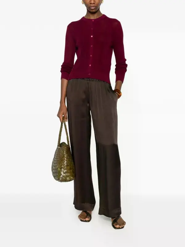 Eric Bompard Ribbed Knit Sheer Cardigan