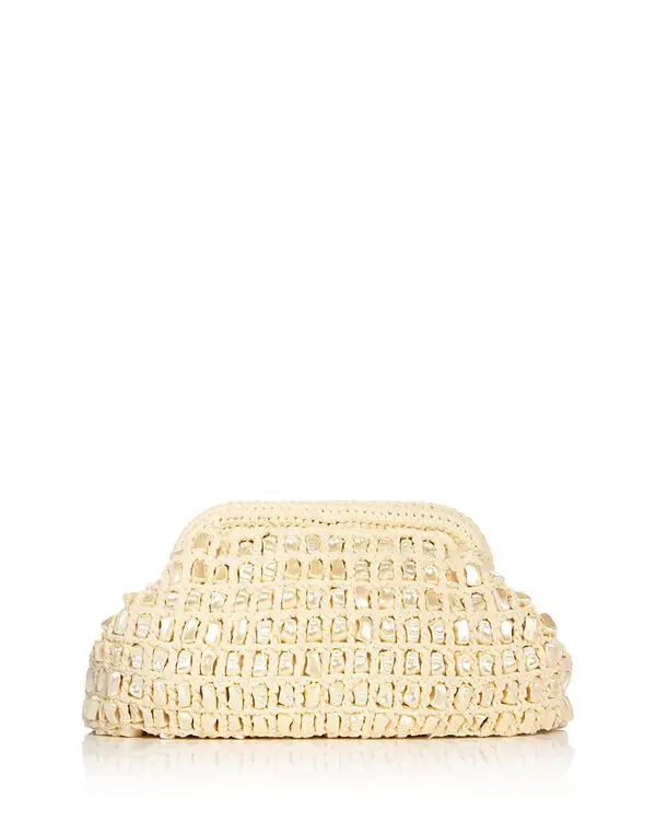 Aqua Pearl Beaded Convertible Clutch