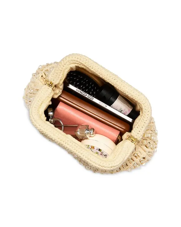 Aqua Pearl Beaded Convertible Clutch