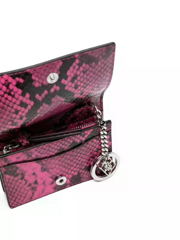GANNI Snakeskin Charm Cardholder