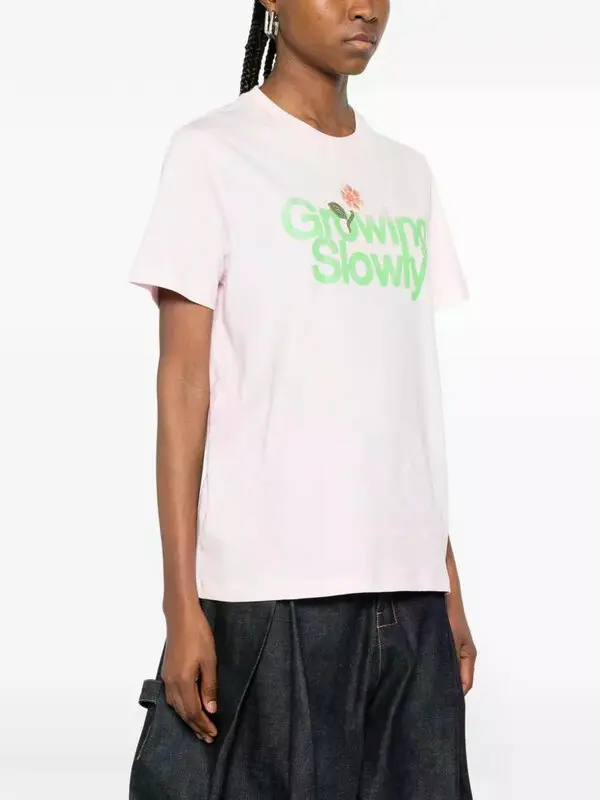 GANNI Printed T-shirt - Pink