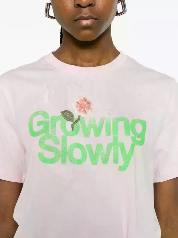 GANNI Printed T-shirt - Pink
