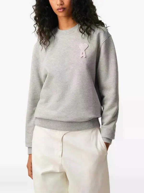 AMI Paris De Coeur Logo Sweatshirt - Grey