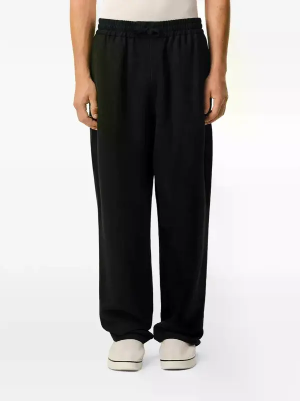 AMI Paris Blended Linen Elasticated Waist Trousers - Black