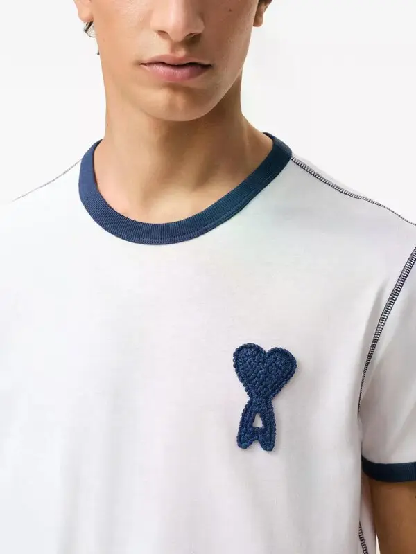 AMI Paris De Coeur Crochet Patch T-shirt