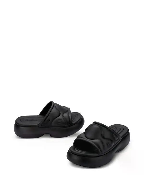Melissa Puff Platform Slides - Black