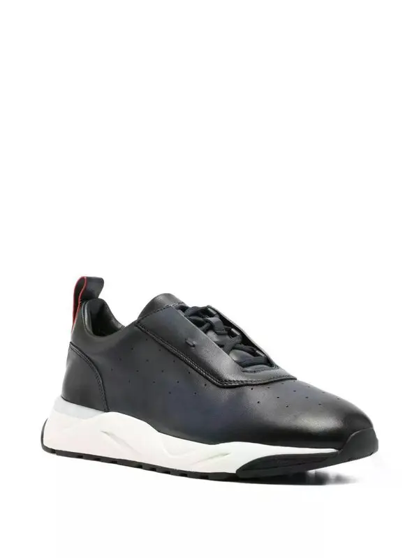 Santoni Leather Sneakers - Blue