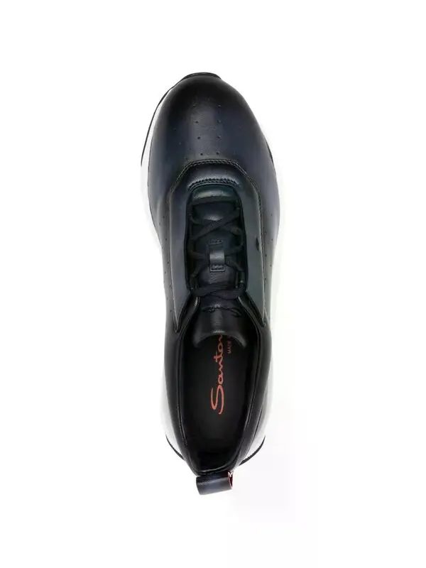 Santoni Leather Sneakers - Blue