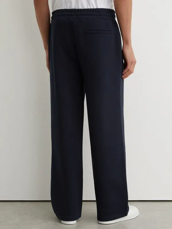 REISS Mellor Monogram-embroidered Relaxed Joggers - Navy