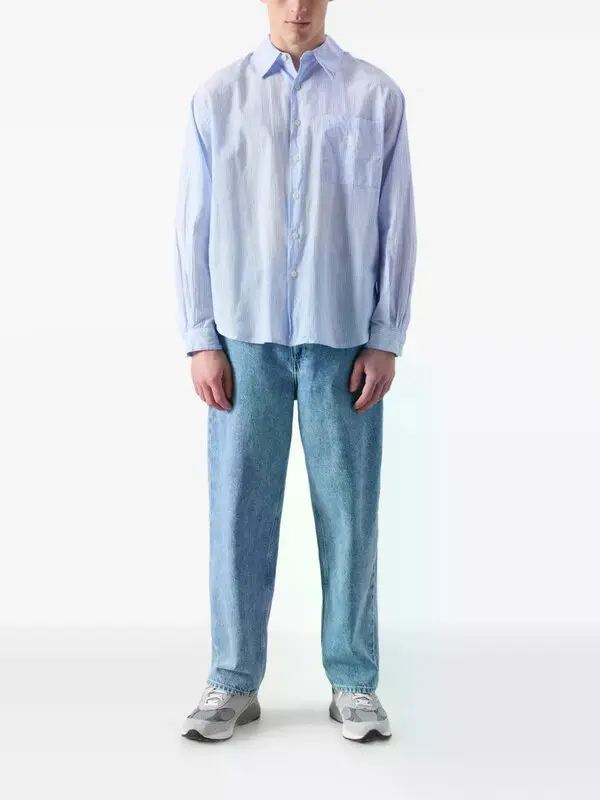 American Vintage Eluabird Striped Patch-pocket Cotton Shirt