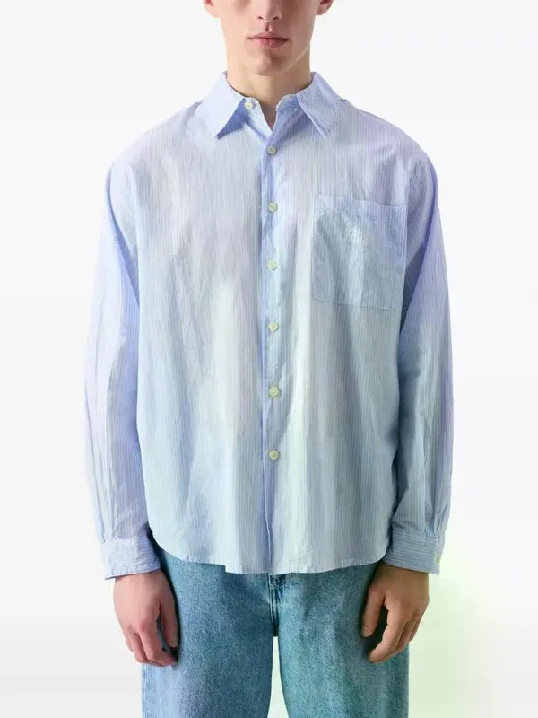 American Vintage Eluabird Striped Patch-pocket Cotton Shirt