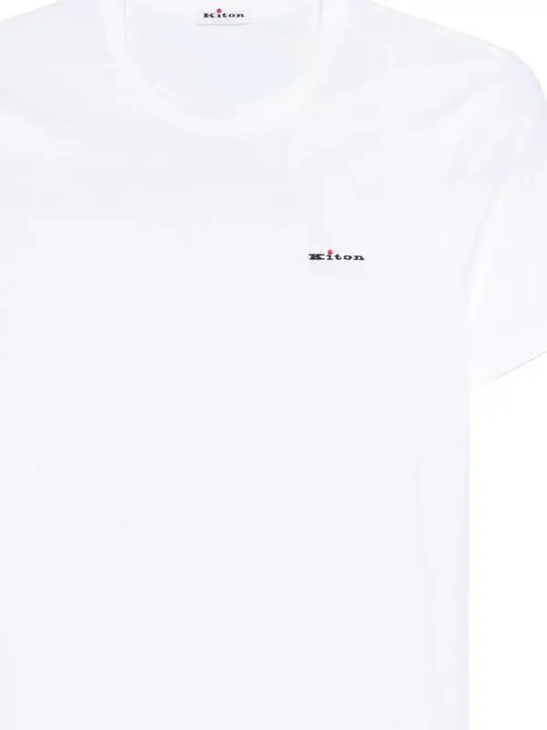 Kiton Logo-embroidered T-shirt - White