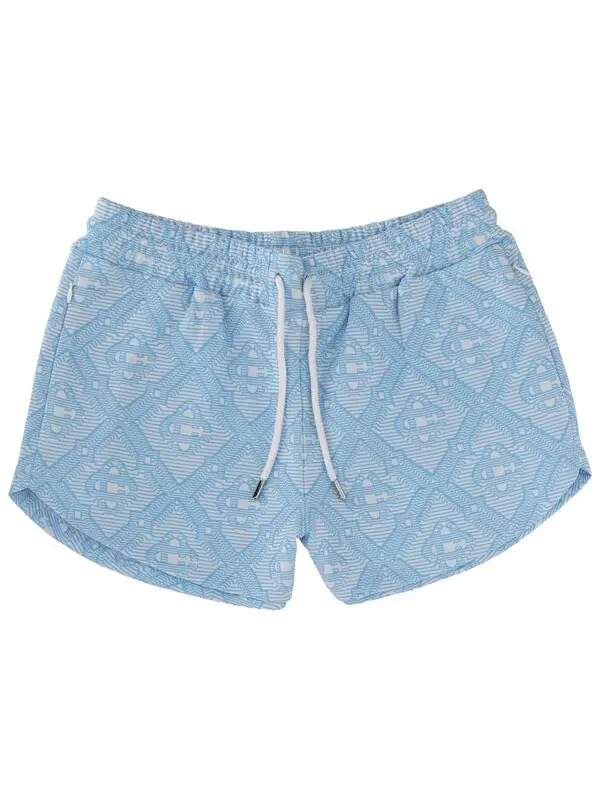 Casablanca Monogram Weave Shorts - Azure
