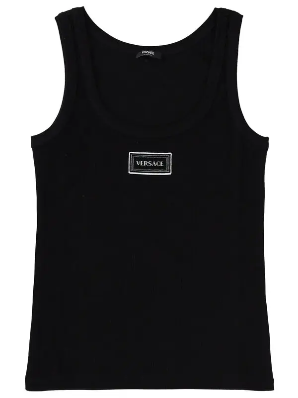 Versace Tank Top With Logo - Black