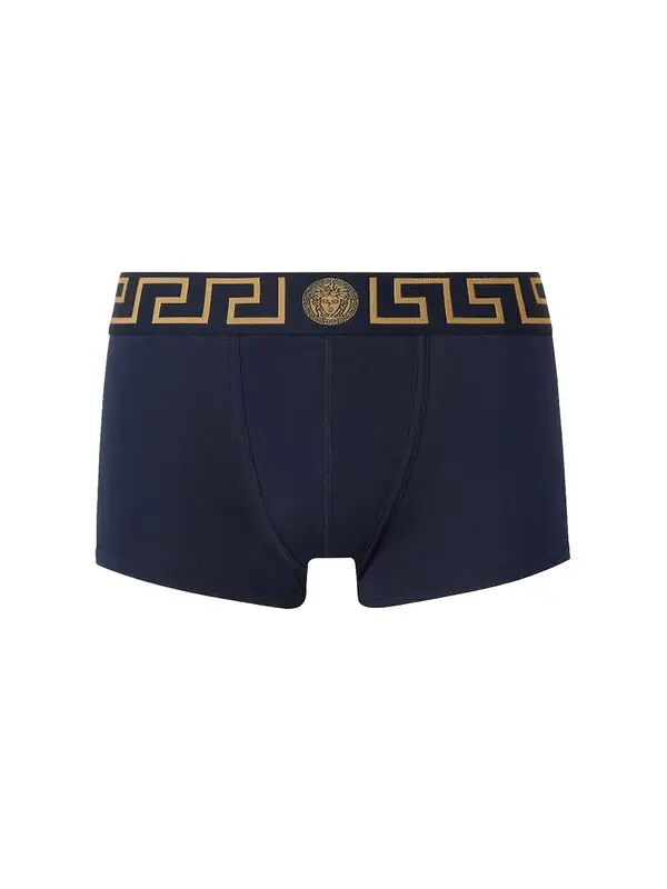 Versace Boxer Shorts With Greek - Blue