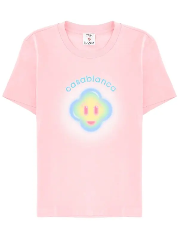 Casablanca Airbrush Smiley T-shirt - Pink