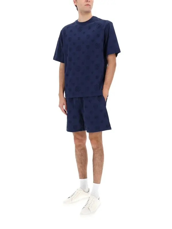 Casablanca T-shirt With Monogram Details - Blue