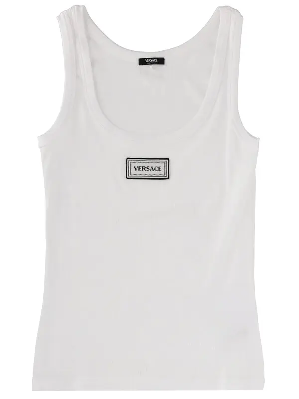 Versace Tank Top With Logo - White