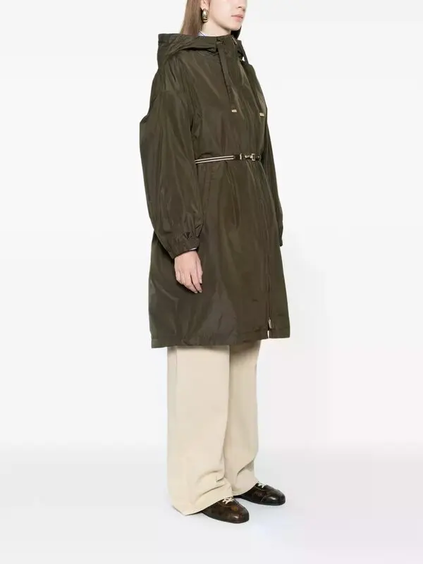 Max Mara Belted Parka Coat - Green