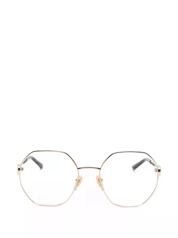 Gucci Geometric-frame Glasses - Gold